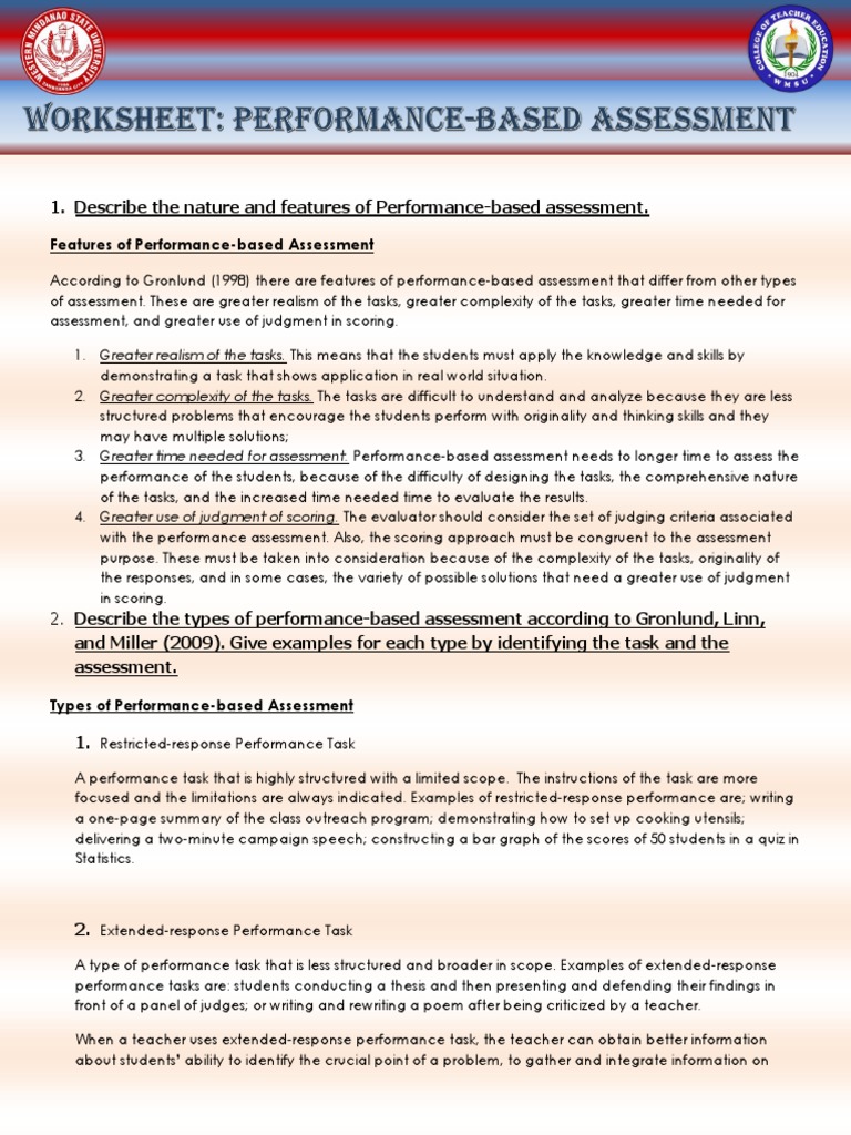 Performance-Based Assessment Overview | PDF | Educational Assessment ...