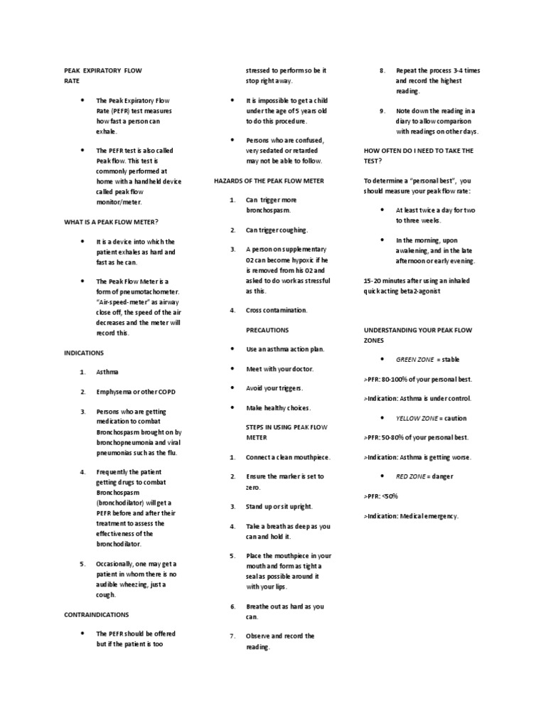 Peak Expiratory Flow | PDF | Asthma | Chronic Obstructive Pulmonary Disease