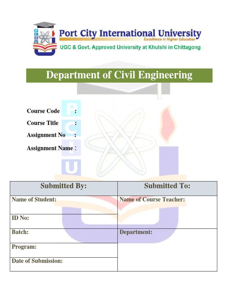 Civil Engineering Coursework Assignment Submission | PDF