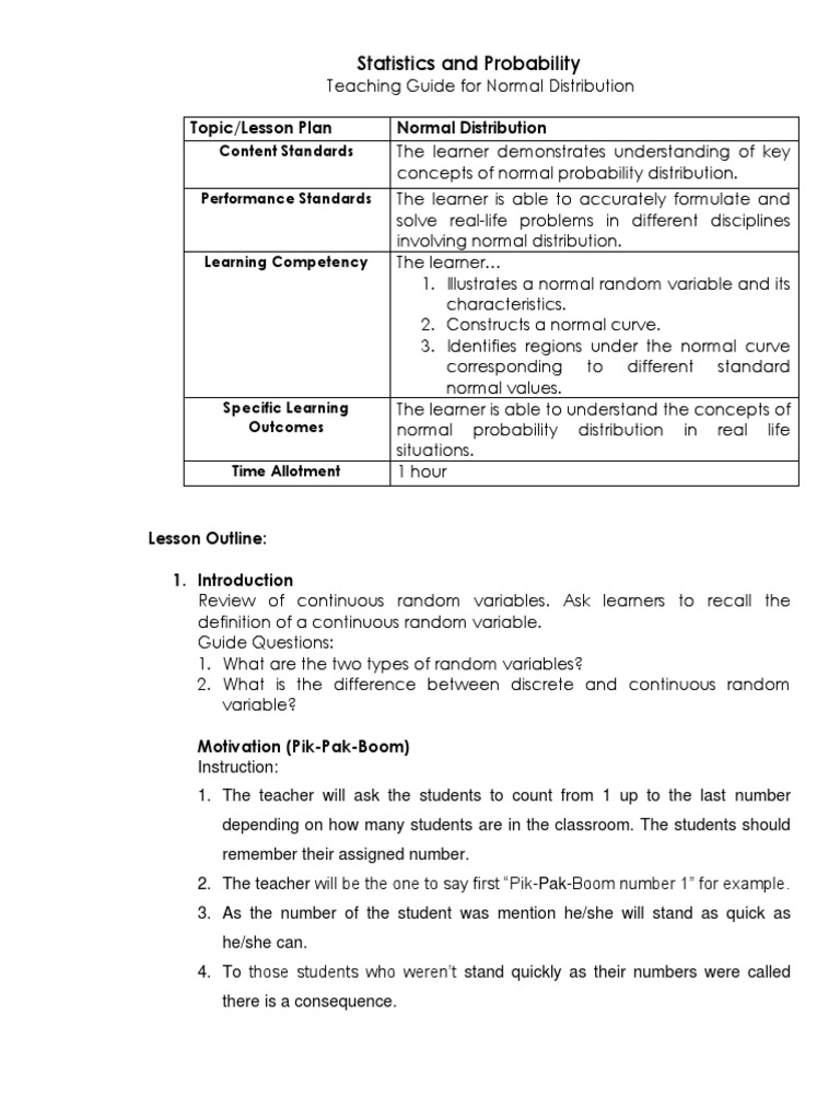 1.1 TG For Normal Distribution | PDF | Probability Distribution ...