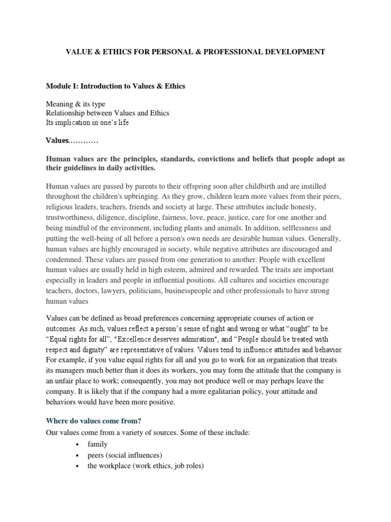 Values N Ethics | PDF | Value (Ethics) | Morality