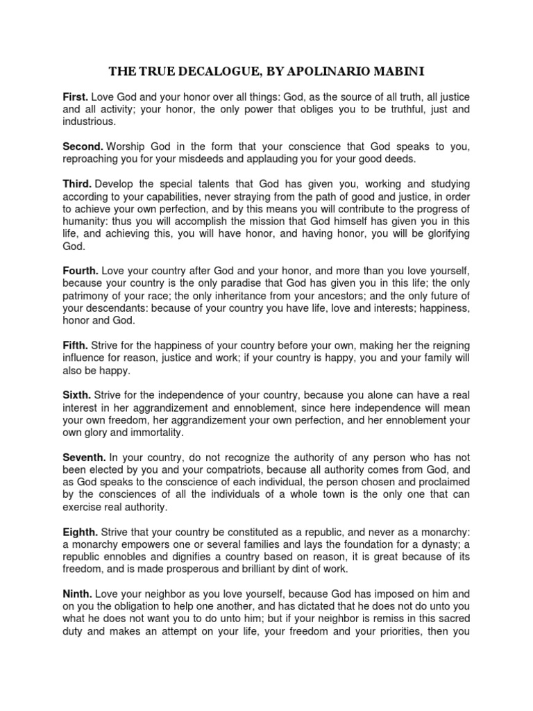 The True Decalogue | PDF