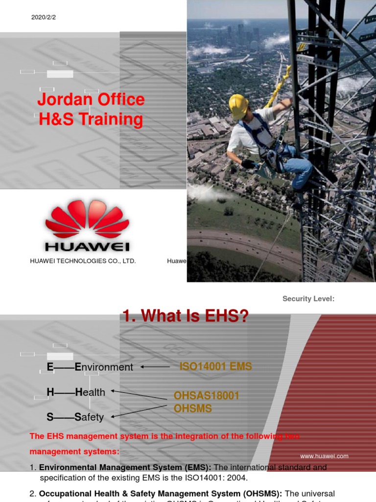 Huawei EHS Training Overview | PDF | Personal Protective Equipment | Safety