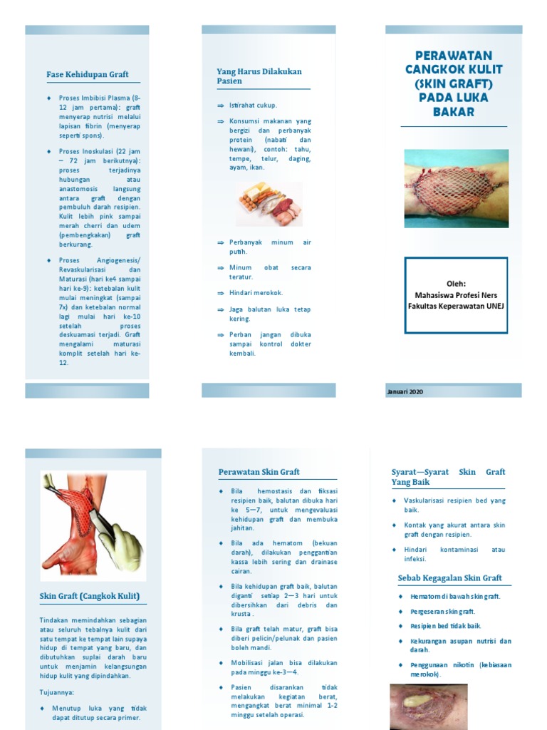 Leaflet Perawatan Skin Graft | PDF