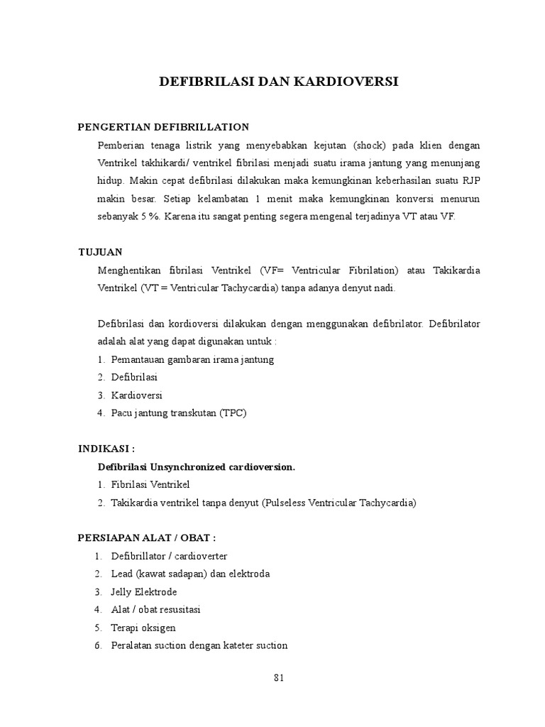Defibrilation Dan Kardioversi | PDF | Kesehatan Holistik | Teknologi ...
