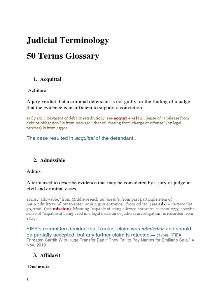 50 Judicial Terms Glossary | PDF | Probation | Misdemeanor