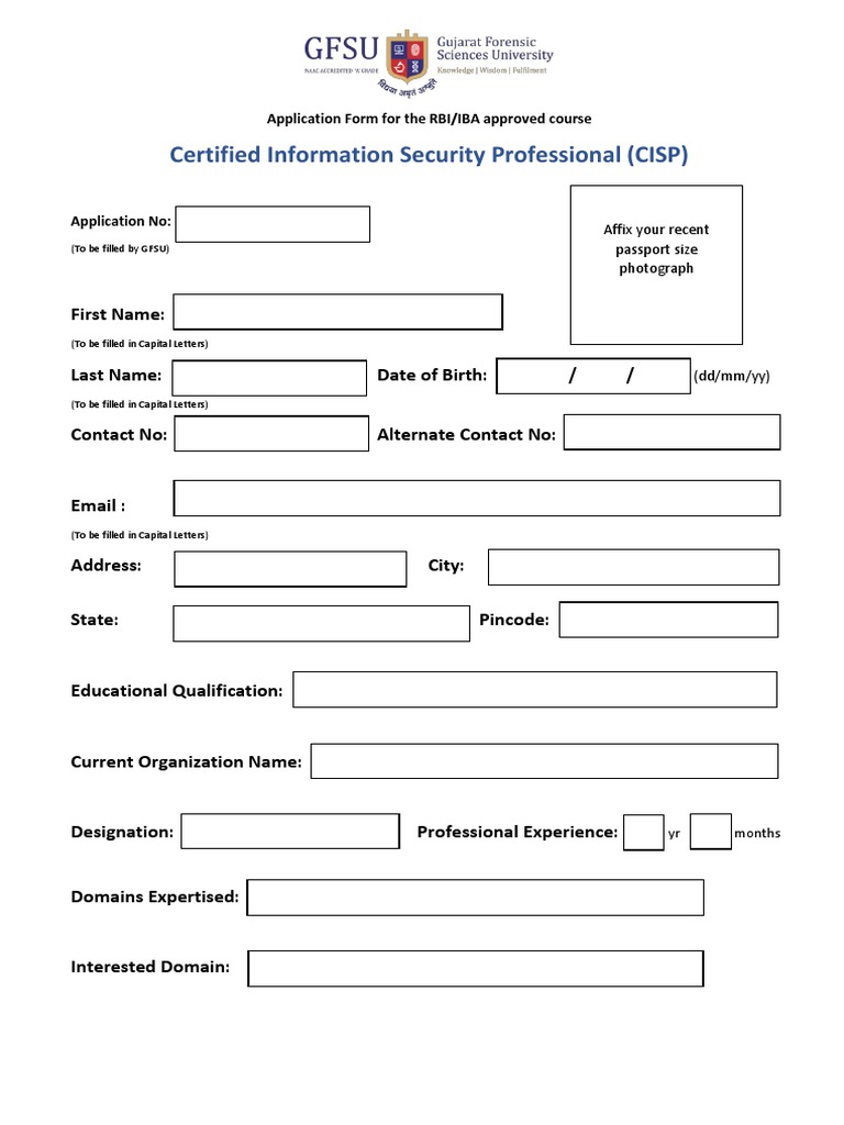 CISP Application Form PDF | PDF | Cheque | Banking