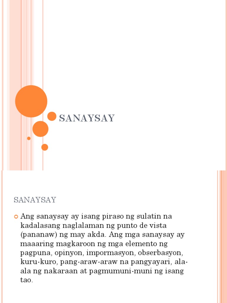 SANAYSAY Powerpoint | PDF