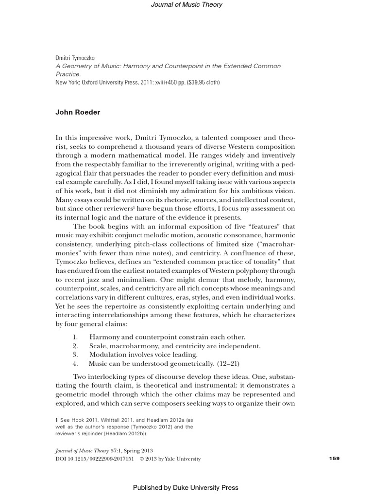 A Geometry of Music PDF | PDF | Scale (Music) | Music Theory