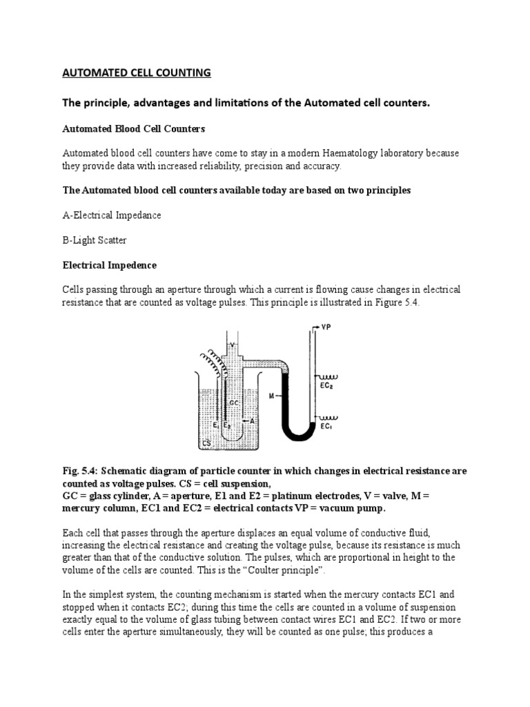 Automated Cell Counts HB Estimation Methods | PDF | Hemoglobin | White ...