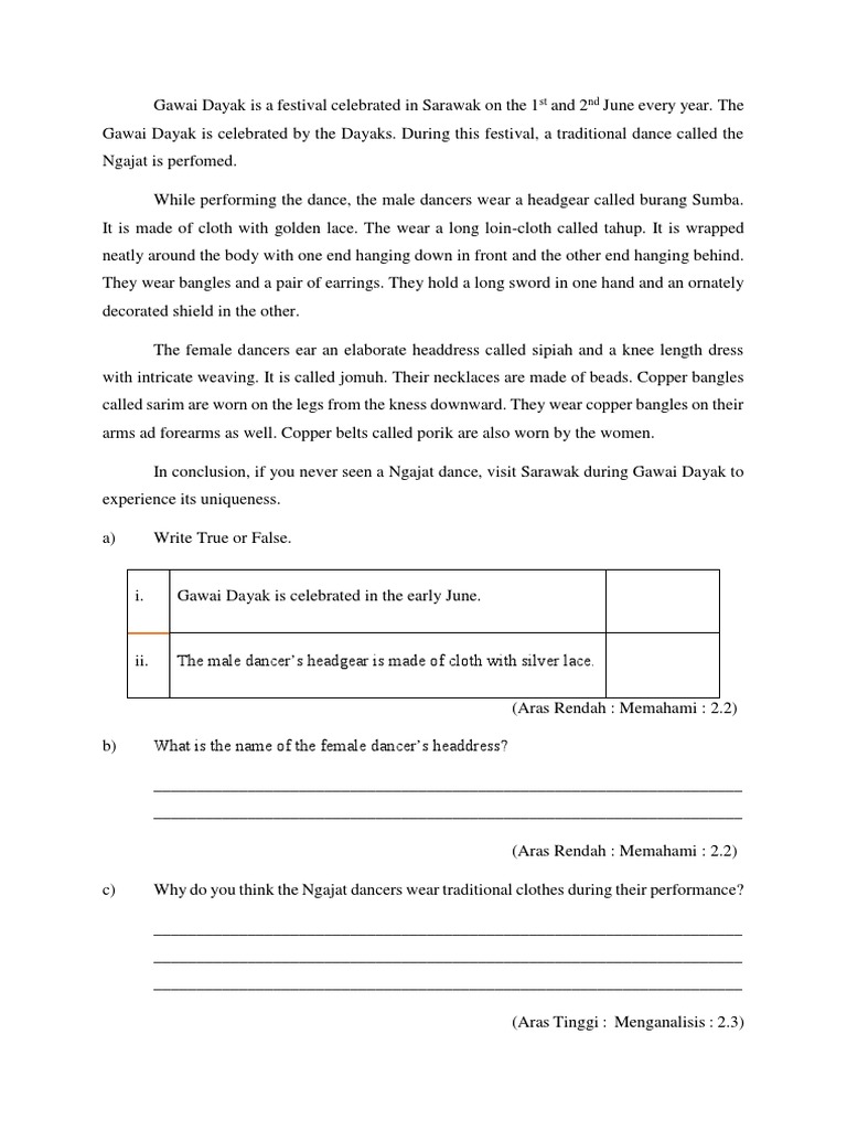 Example of Comprehension Question | PDF | Headgear | Clothing