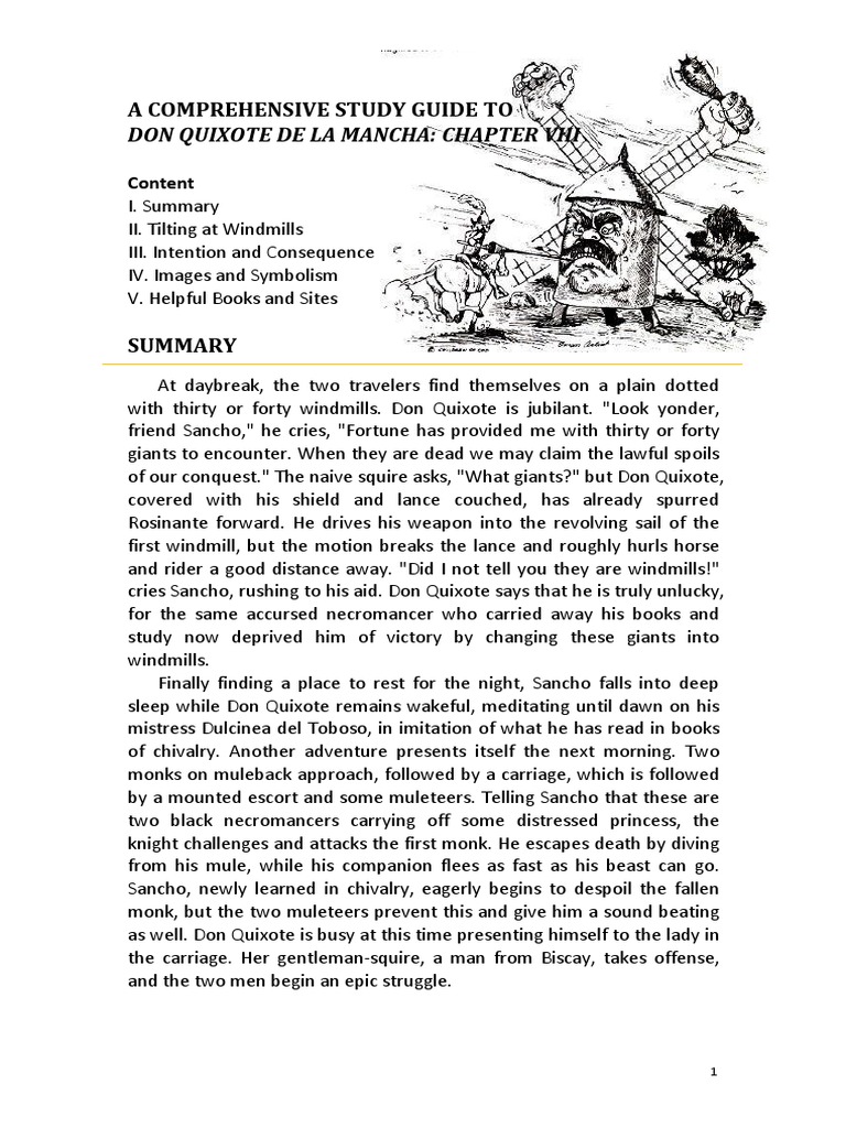 DELOS REYES Study Guide To Don Quixote Chapter 8 | PDF | Don Quixote