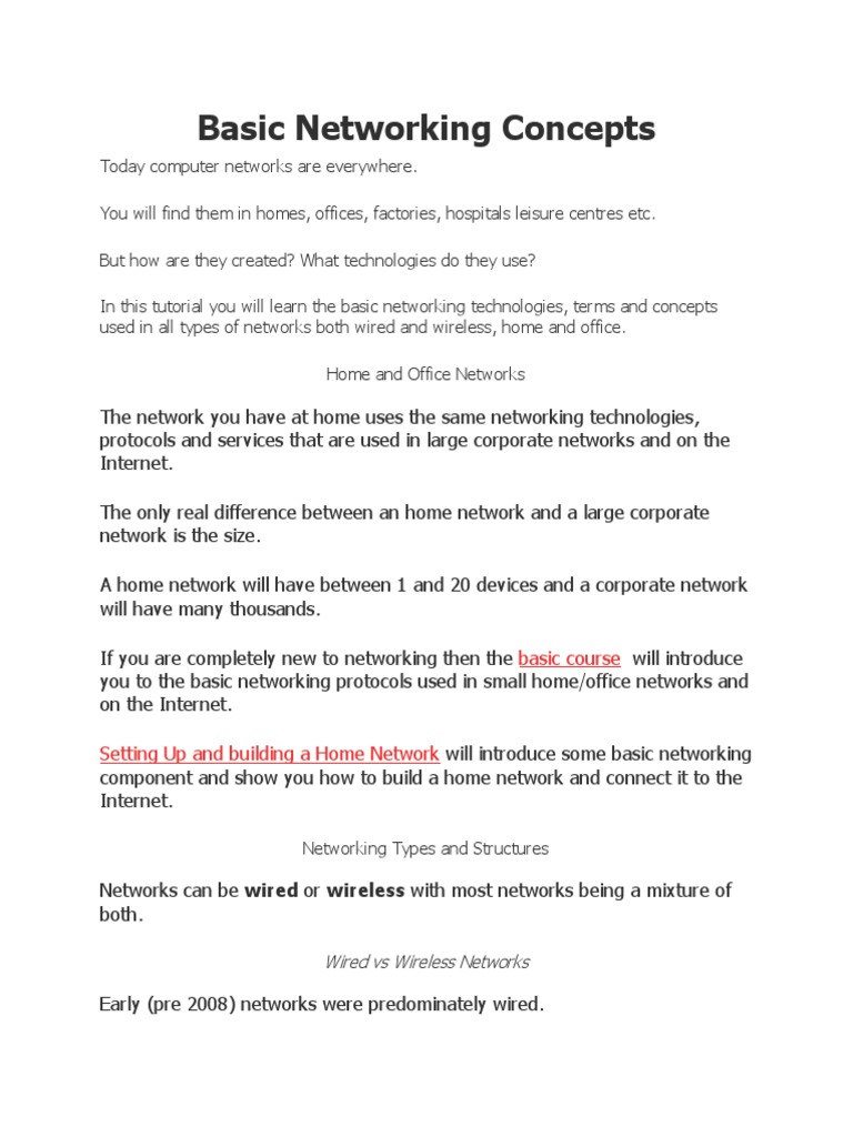 Basic Networking Concepts | PDF | Ip Address | Computer Network