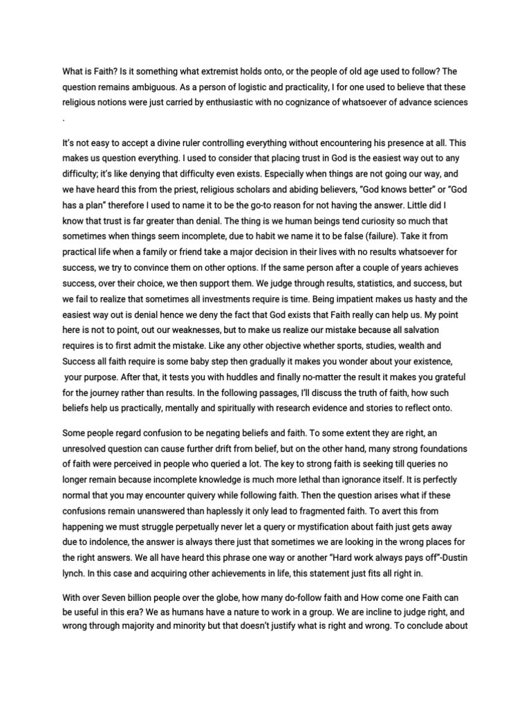 What Is Faith PDF | PDF | Faith | Question