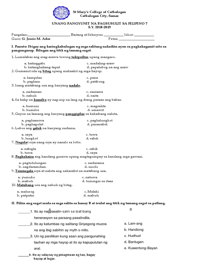 Grade 7 | PDF