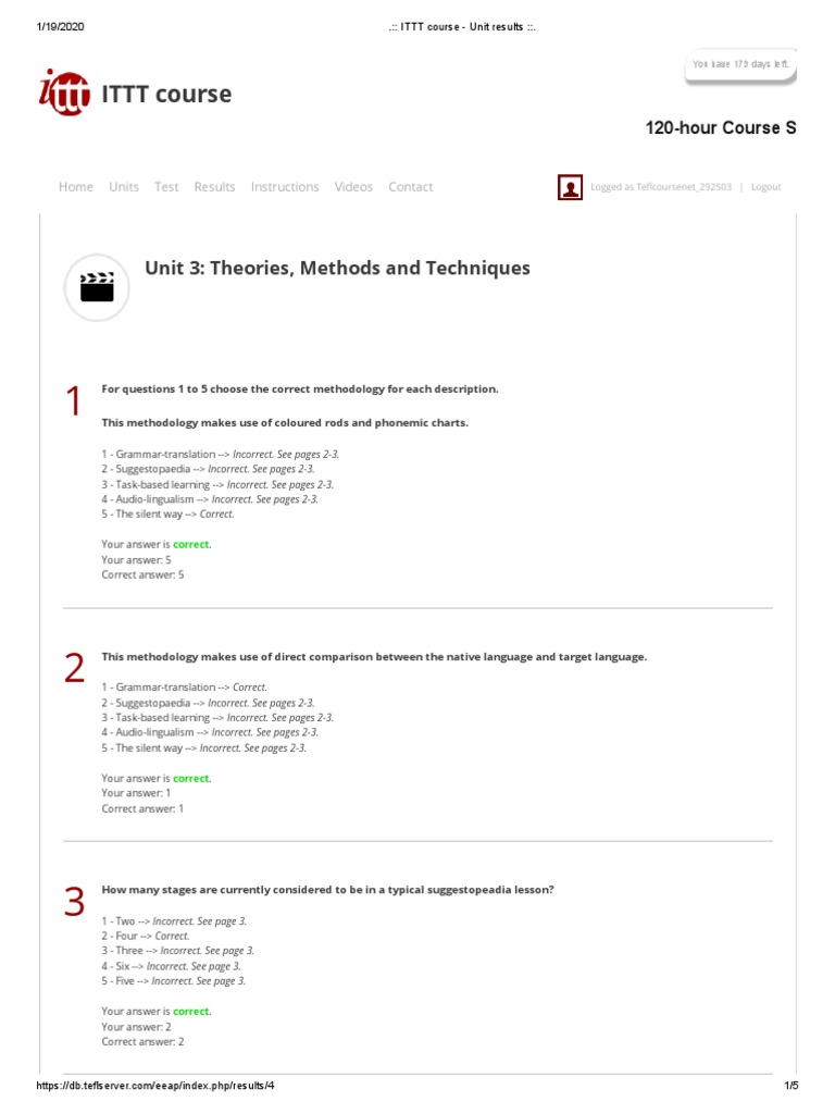 ITTT Course - Unit 3 Results | PDF | Language Education | Cognitive Science