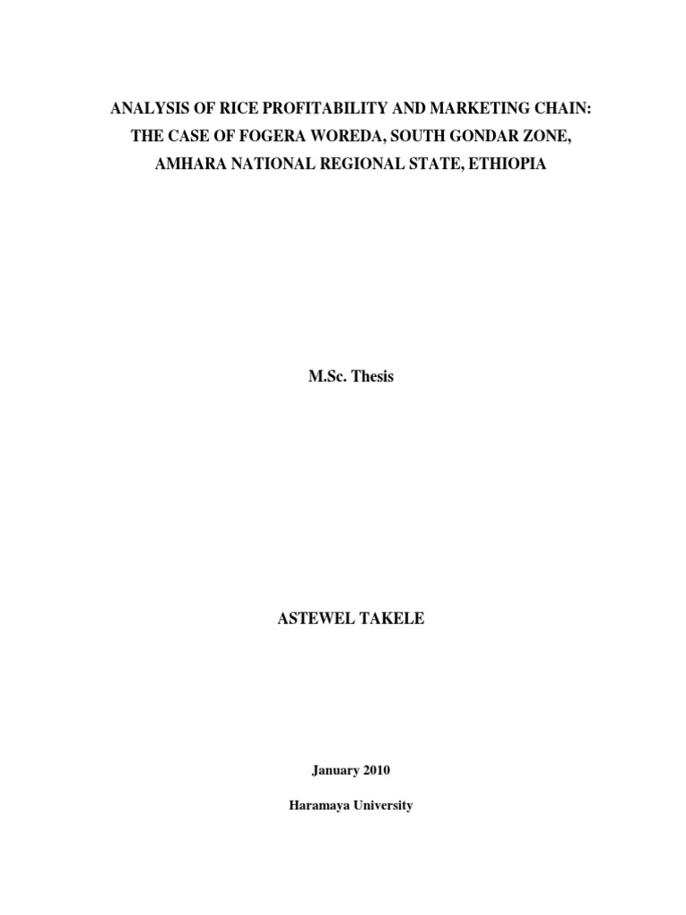 Rice Thesis | PDF | Agriculture | Rice