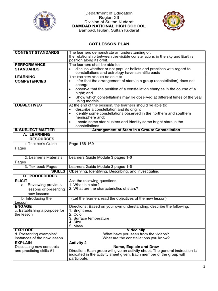 Cot 3 | PDF | Constellation | Stars