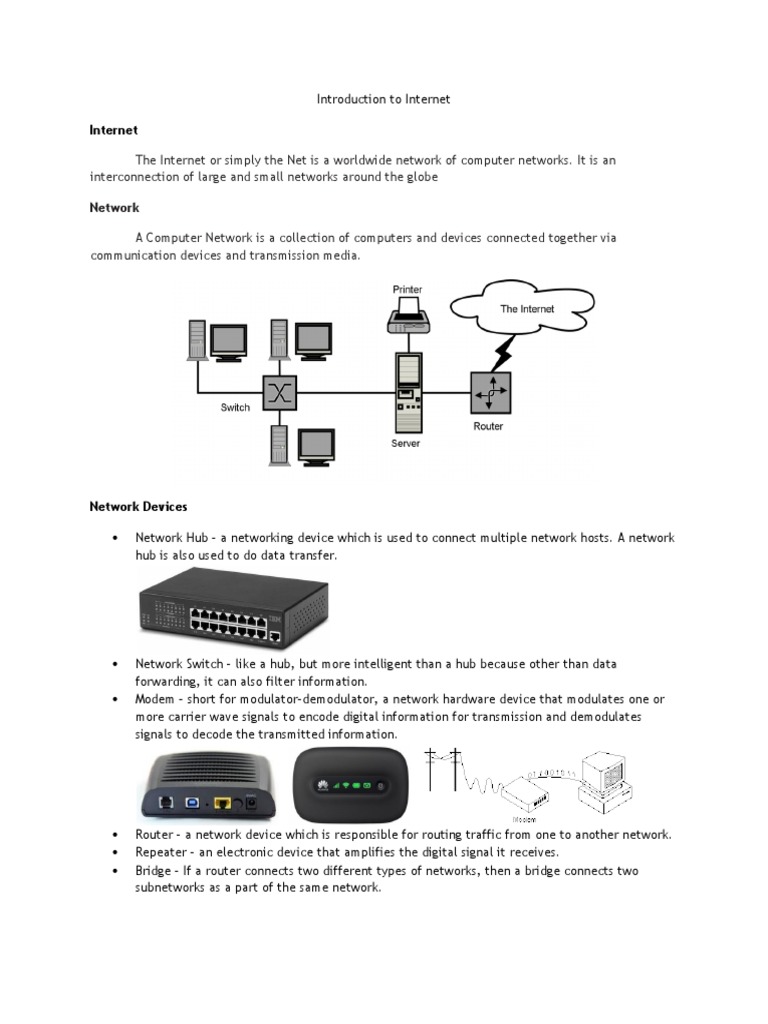 Introduction to Internet and Networks | PDF | Computer Network | World ...