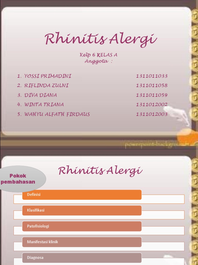 Rhinitis Alergi | PDF | Kesehatan Holistik | Sains & Matematika
