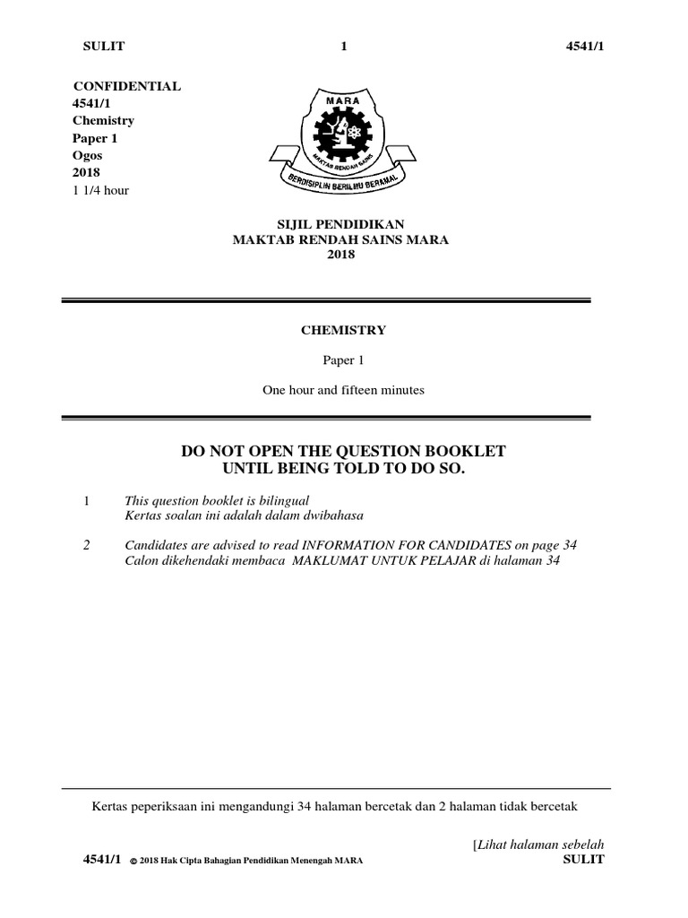 Mrsm Paper 1 Skema Pdf Pdf