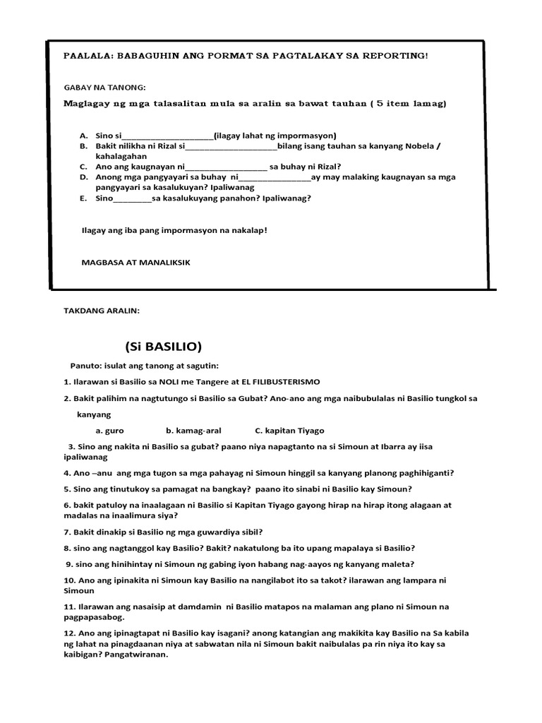 Takdang-Aralin Filipino | PDF