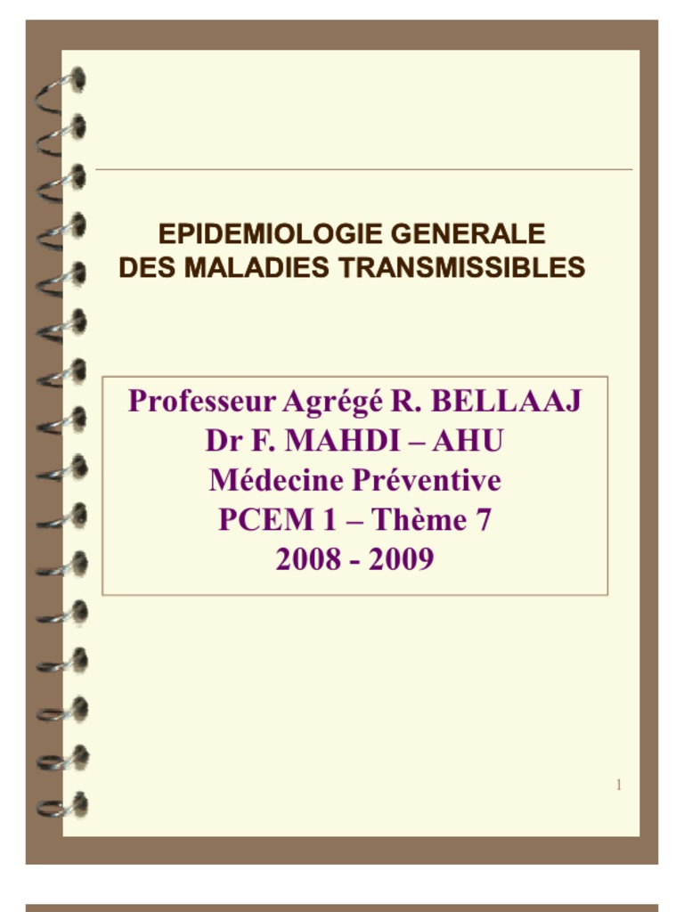 Epidemiologie Generale Des Maladies Transmissibles | PDF | Agent ...