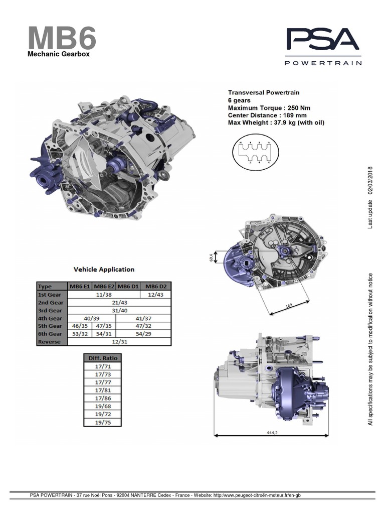 MB6 | PDF | Transmission (Mechanics) | Transportation Engineering