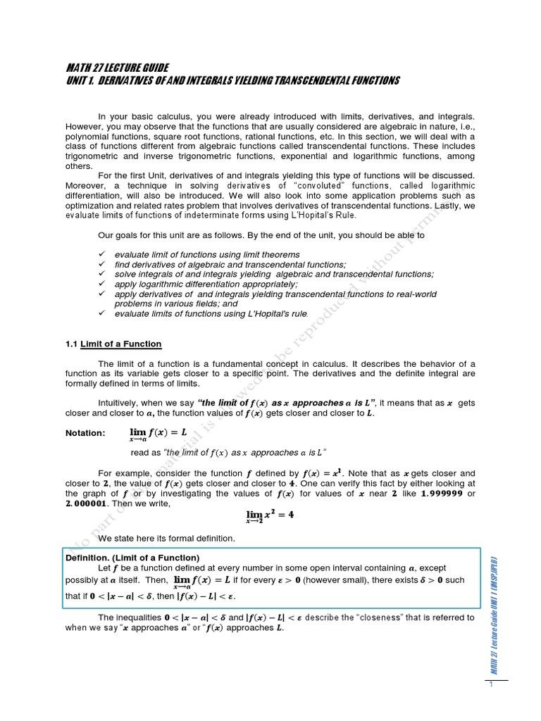 Integral Calculus Notes Download Free Pdf Derivative Function