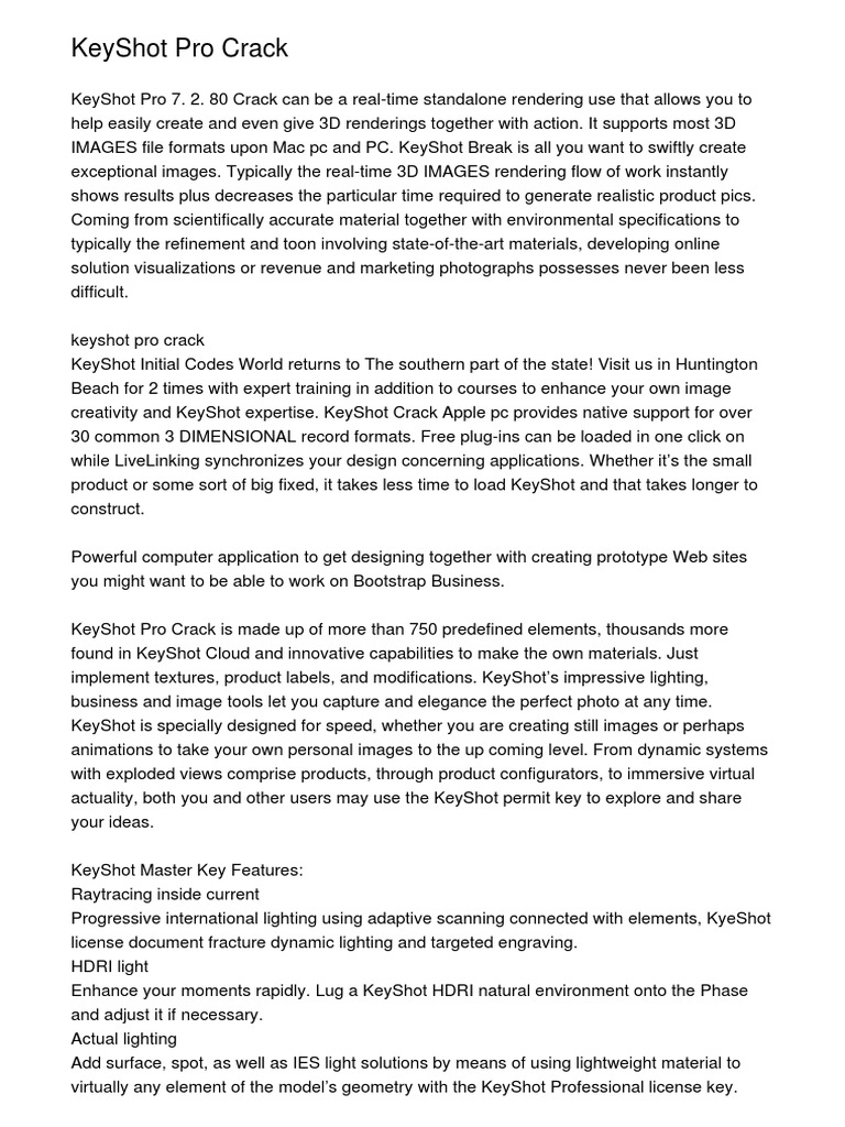 KeyShot Pro Crack | PDF | 3 D Computer Graphics | 3 D Modeling