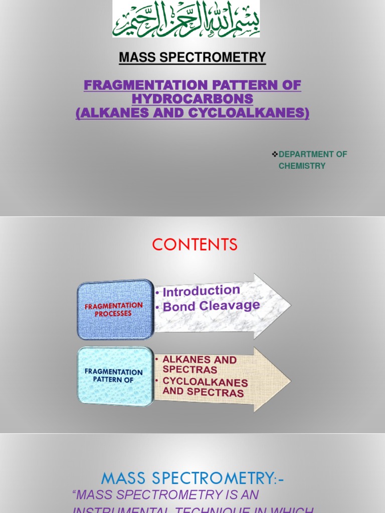 Fragmentation Pattern of Hydrocarbons | Download Free PDF | Ion | Alkane