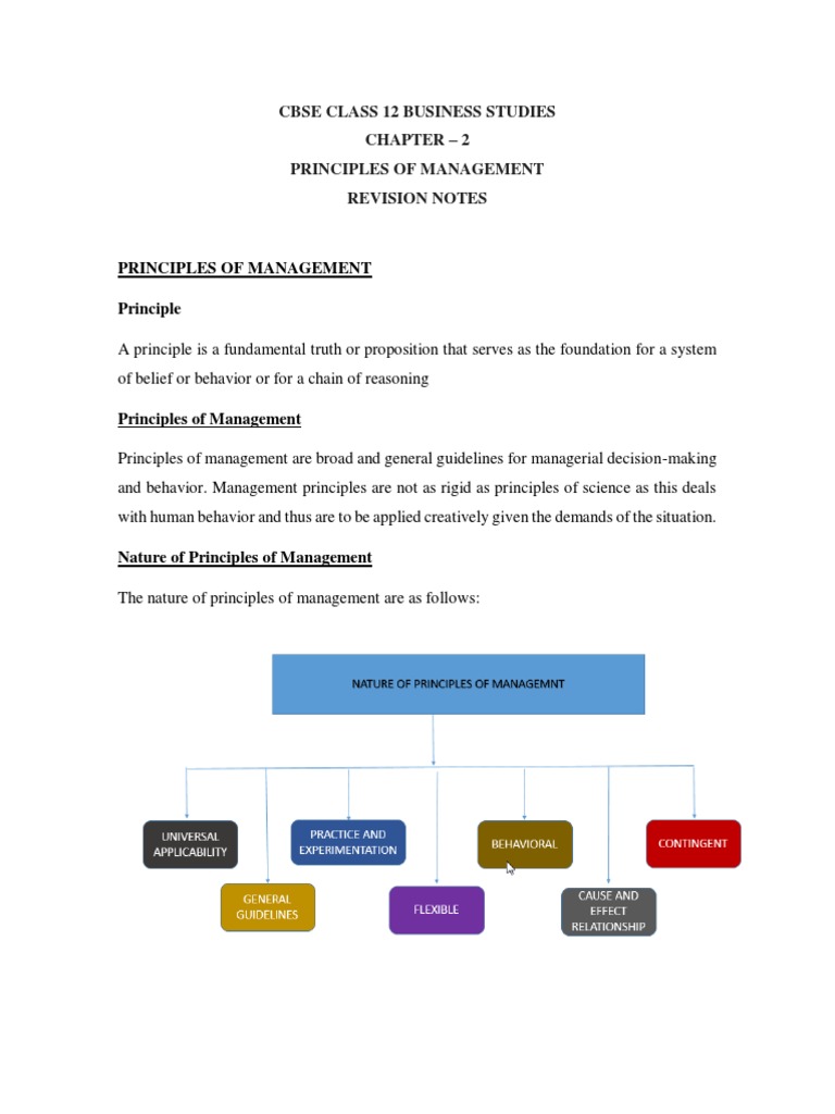 Chapter 2 - Principles of Management Notes PDF | Download Free PDF ...