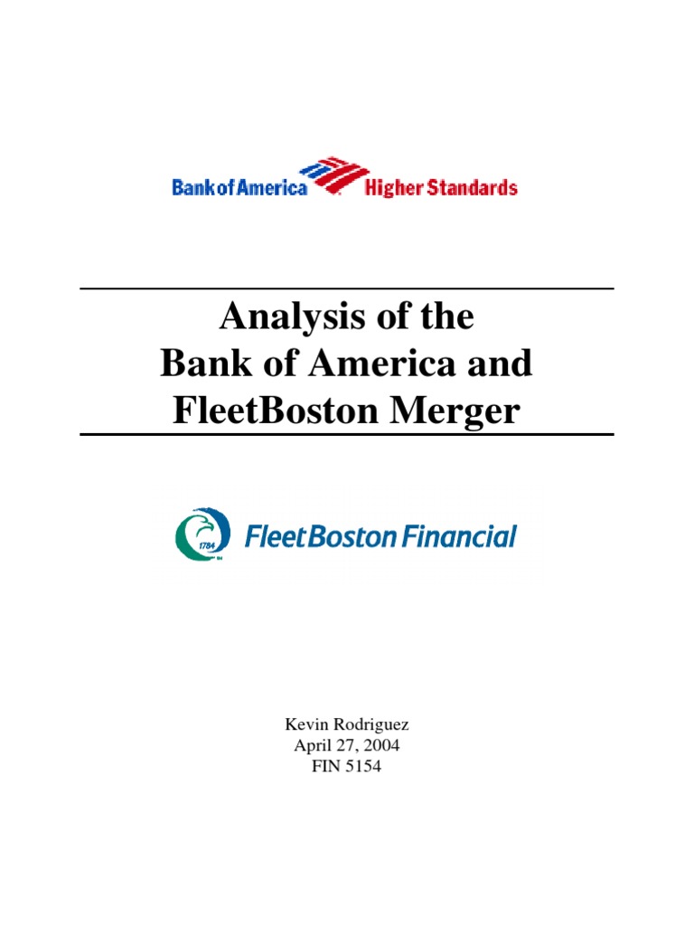 Analysis of The Bank of America and FleetBoston Merger | PDF | Bank Of ...