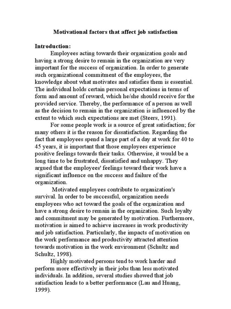 OB Motivational Factors | PDF | Job Satisfaction | Motivation