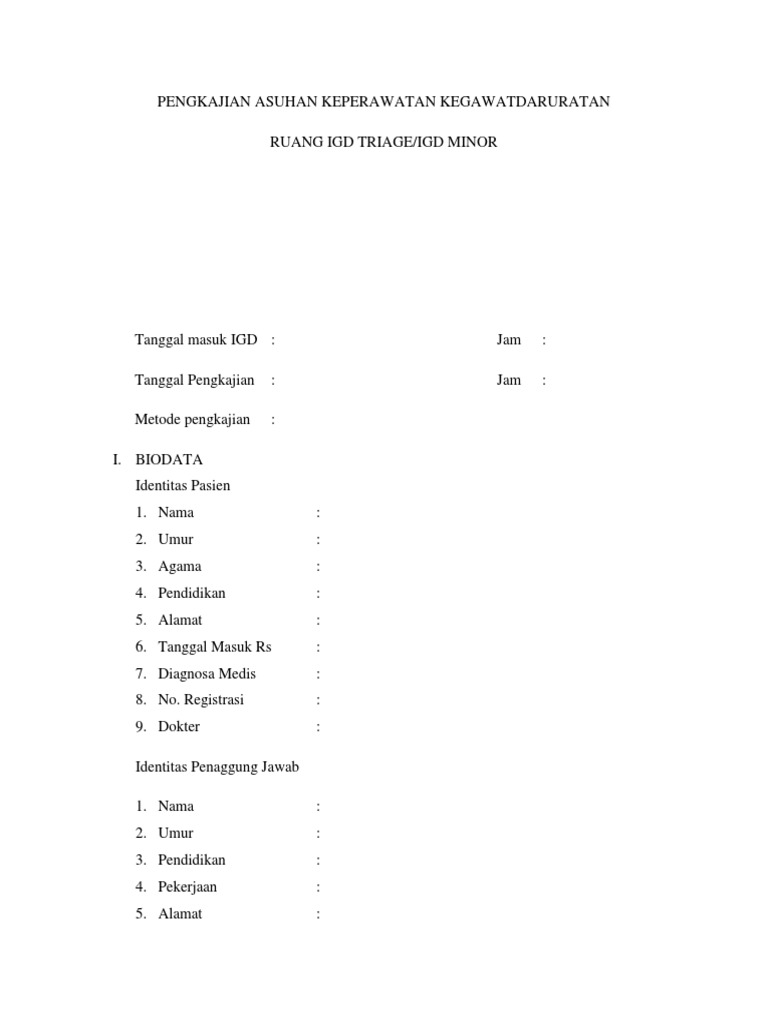 Format Askep IGD | PDF