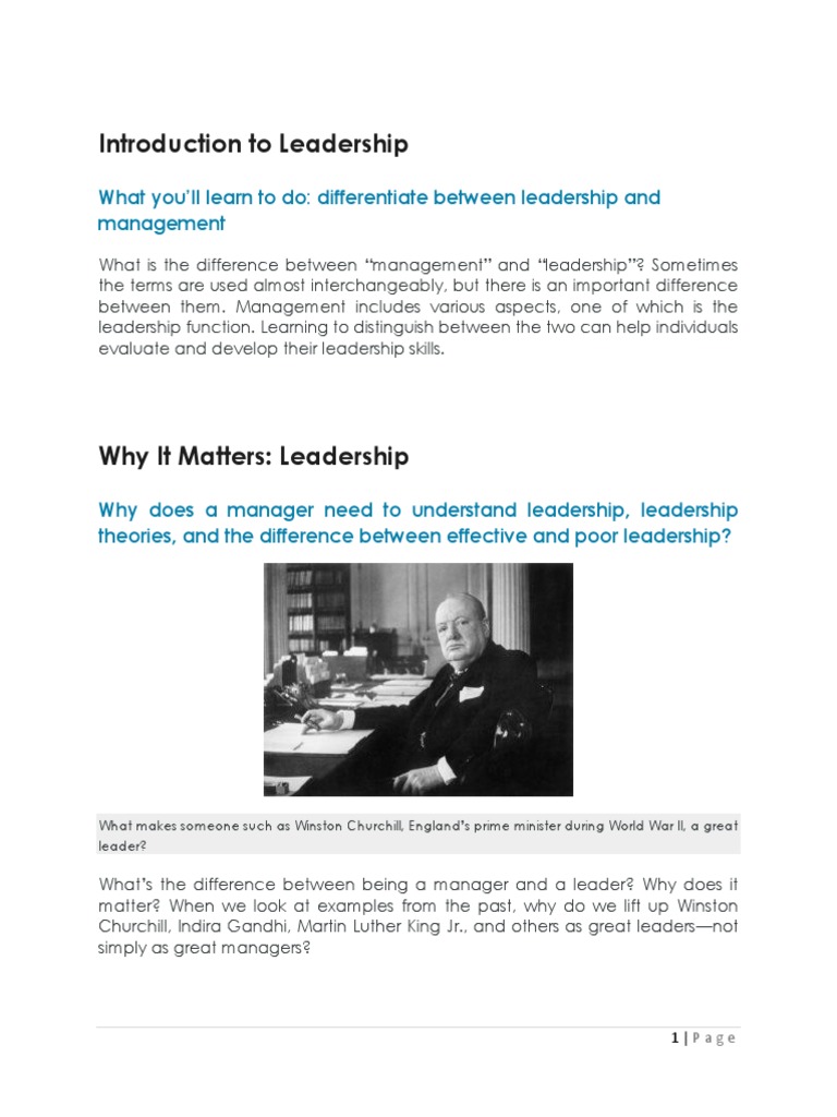 Leadership vs. Management Guide | PDF | Leadership | Motivation