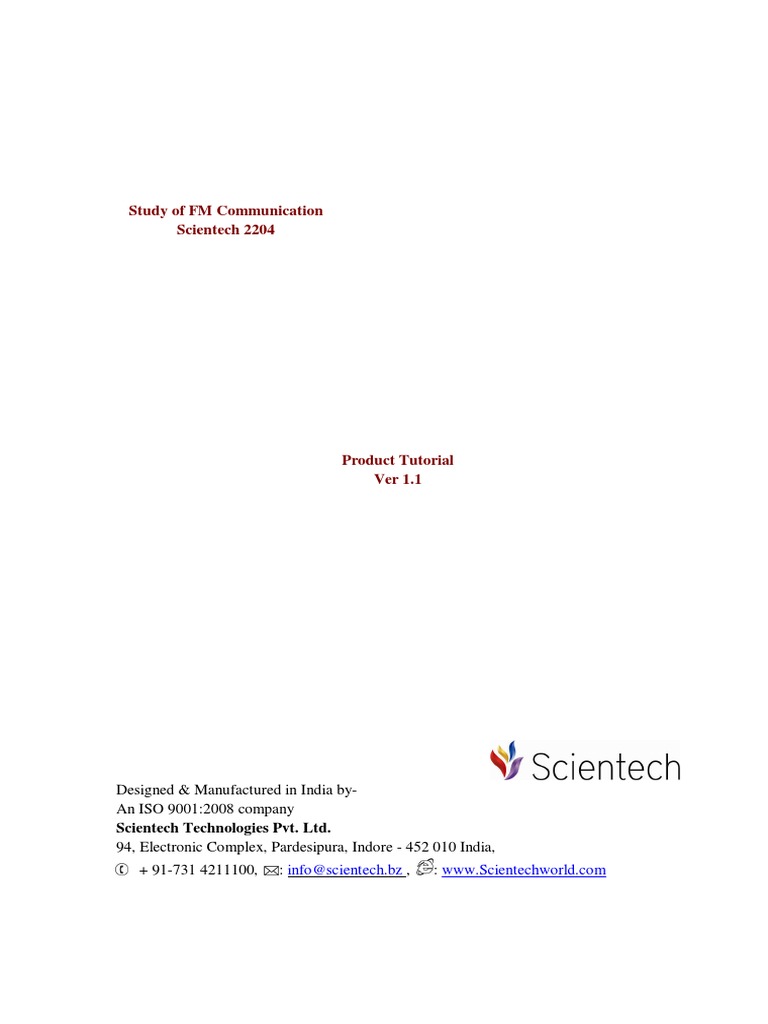 FM Scientech Manual | Download Free PDF | Frequency Modulation ...