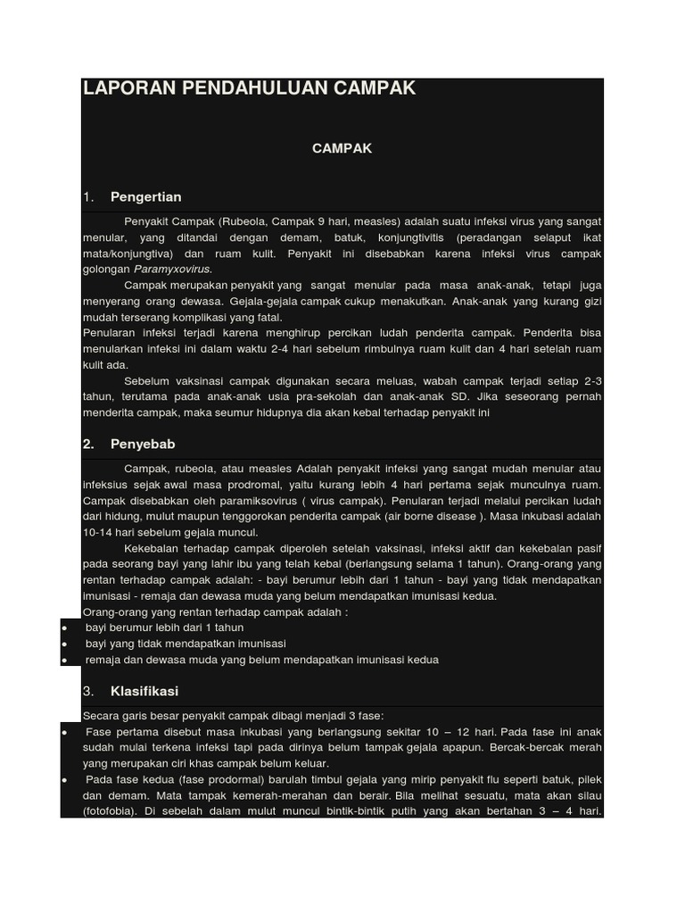 Panduan Lengkap Penyakit Campak | PDF