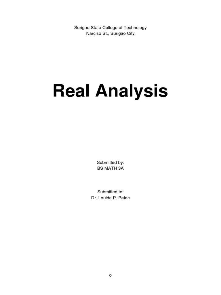 Module - Real Analysis | PDF | Function (Mathematics) | Set (Mathematics)