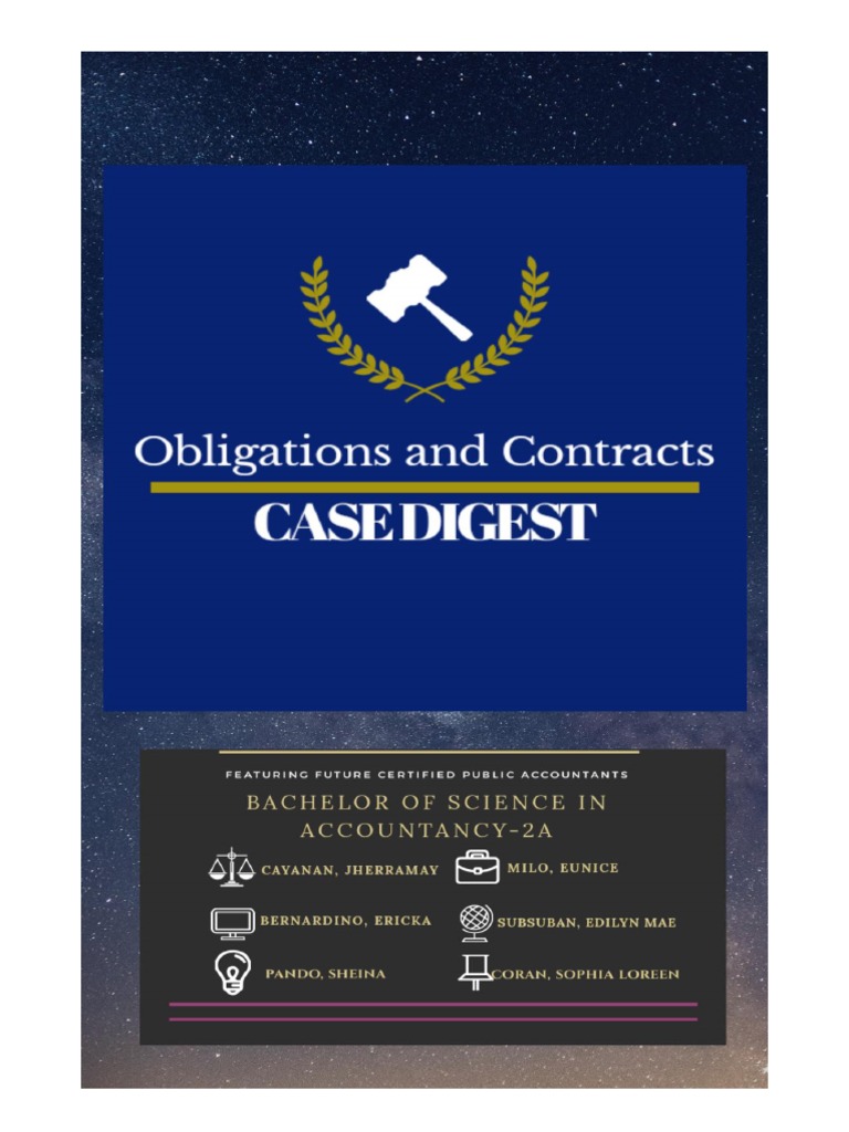 Compiled Case Digest-Oblicon | PDF | Promissory Note | Damages