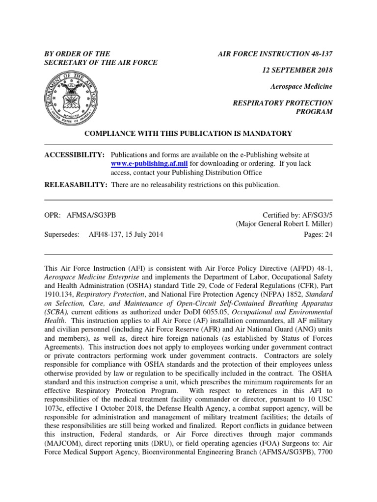 Afi 48-137 | PDF | Occupational Safety And Health | United States Air Force