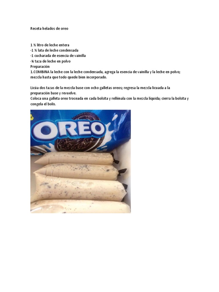 Receta de Bolis de Galleta Oreo | PDF