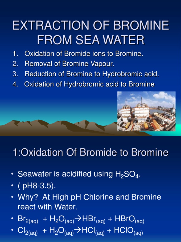 Extraction of Bromine From Seawater | PDF