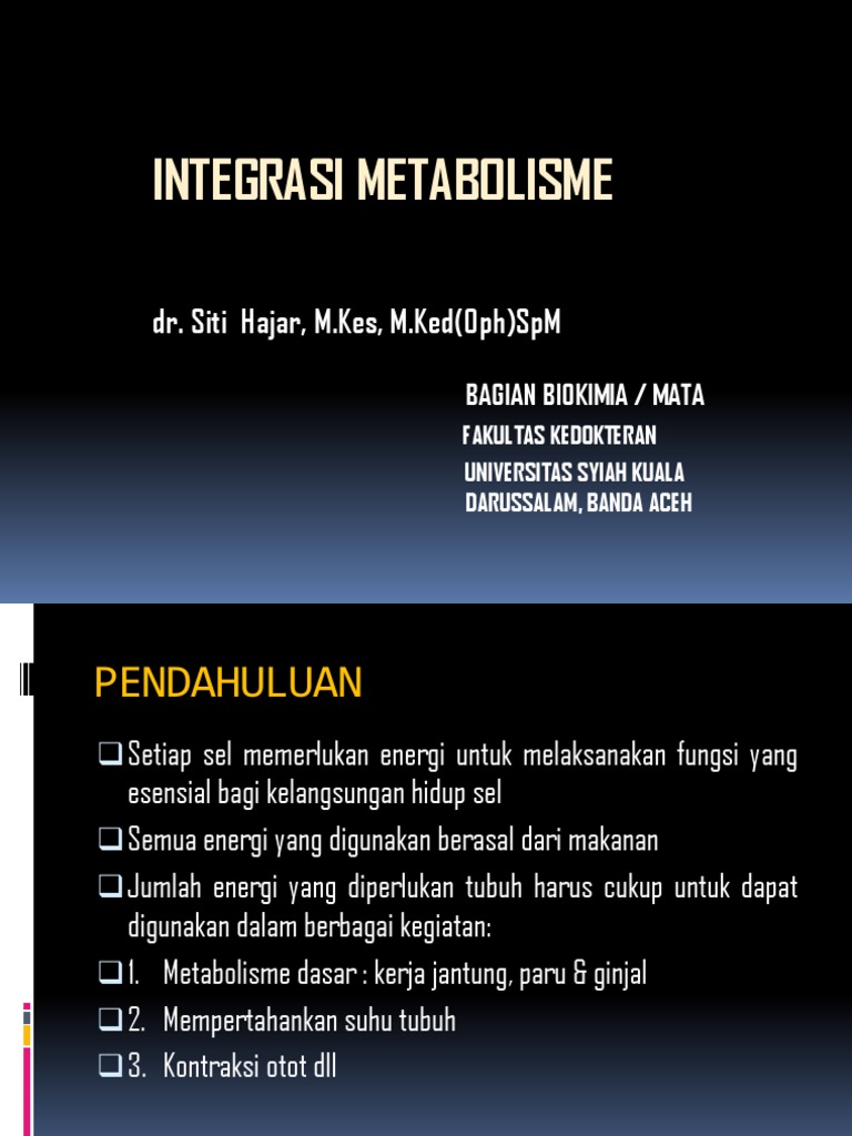 Integrasi Metabolisme - Ob On Air PDF | PDF