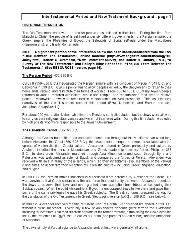 Intertestamental Period | PDF | Herod Antipas | Pharisees