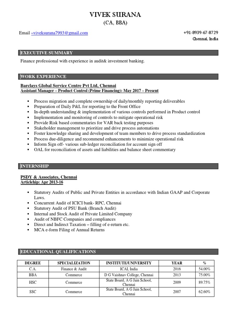 CV - Vivek Surana PDF | PDF | Balance Sheet | Corporate Law
