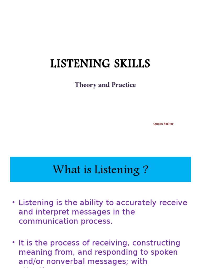 Listening Skills | PDF | Hearing | Perception
