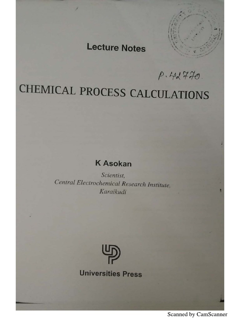 Chemical Process Calculation by K Ashokan-1 PDF | PDF