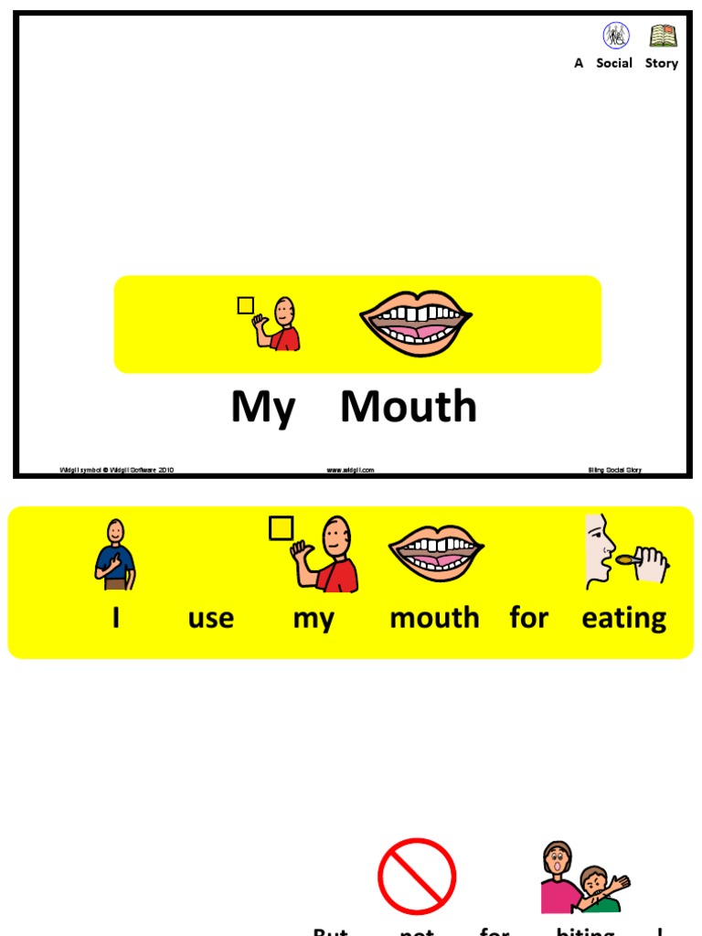 No Biting Social Story Boardmaker