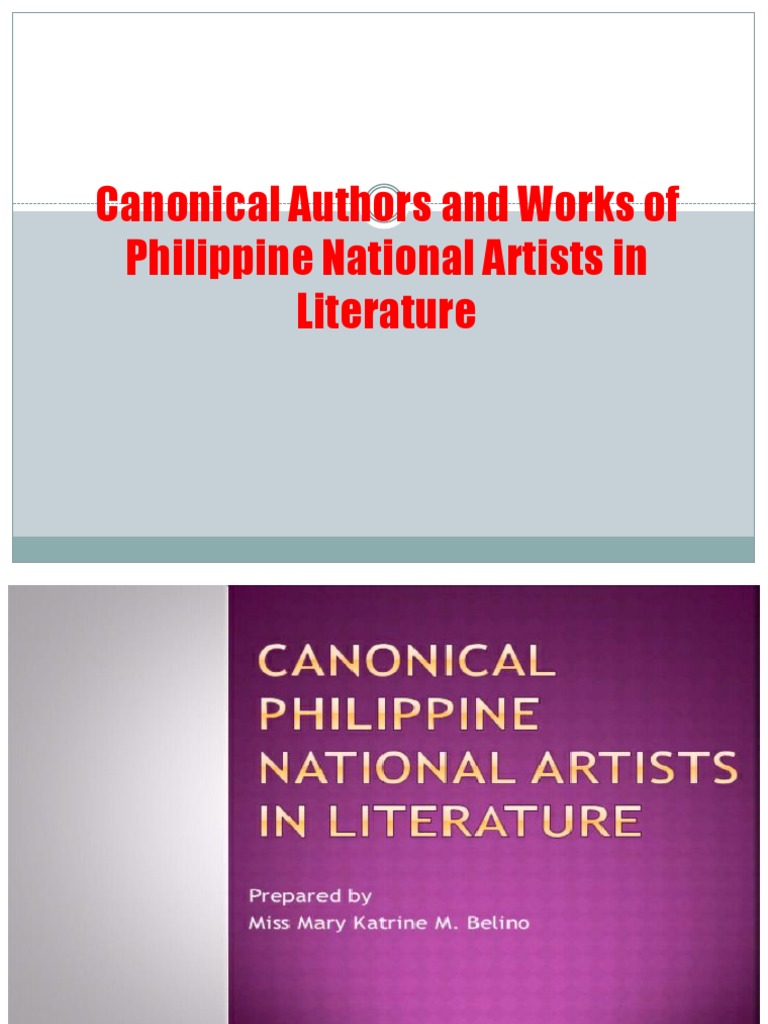 Canonical Authors and Works of Philippine National Artists | PDF ...